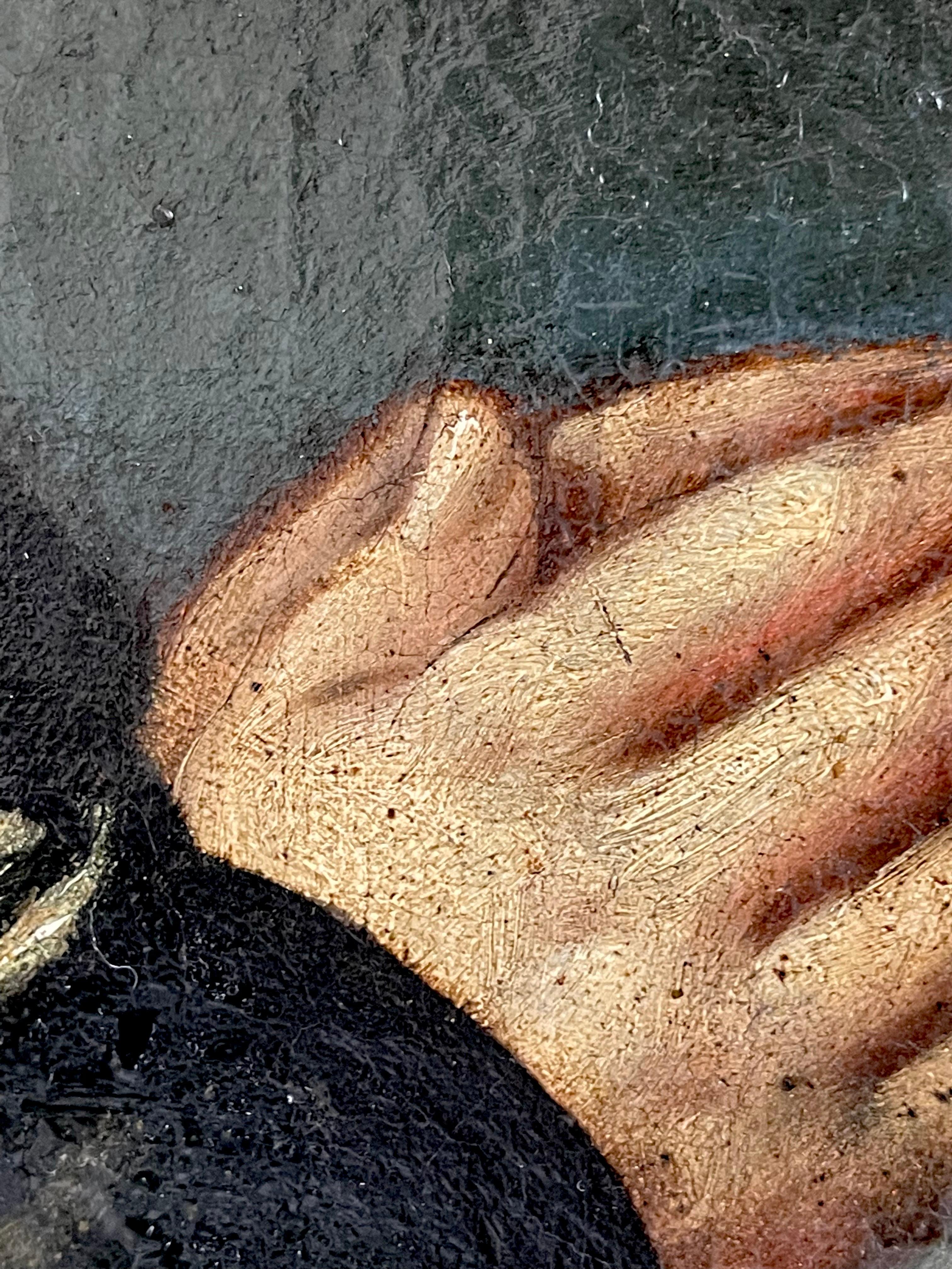 Life-sized 17th century Italian painting - A boy in prayer - Religious ...