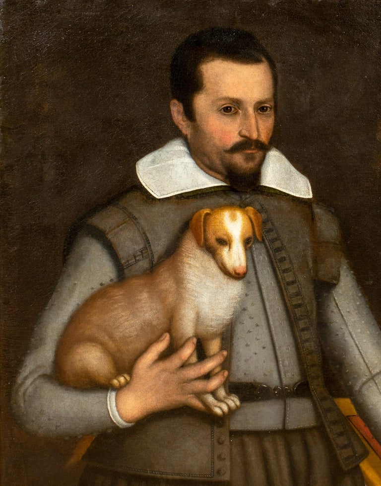 Portrait Of An Architect and Dog, 16th Century For Sale at 1stDibs