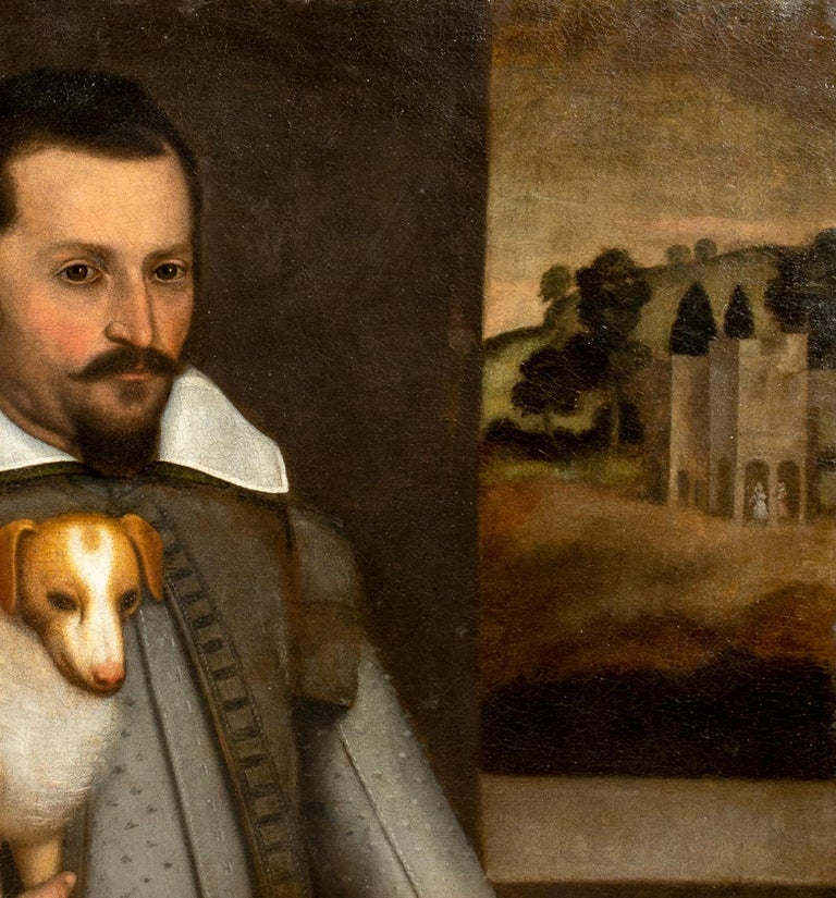 Portrait Of An Architect and Dog, 16th Century For Sale at 1stDibs