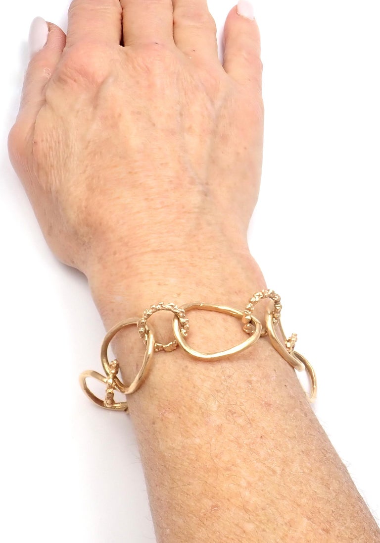 Dominique Cohen Buddha Link Yellow Gold Bracelet at 1stDibs