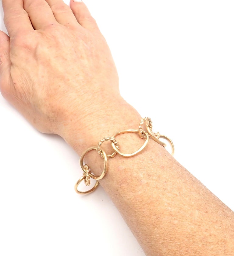 Dominique Cohen Buddha Link Yellow Gold Bracelet at 1stDibs