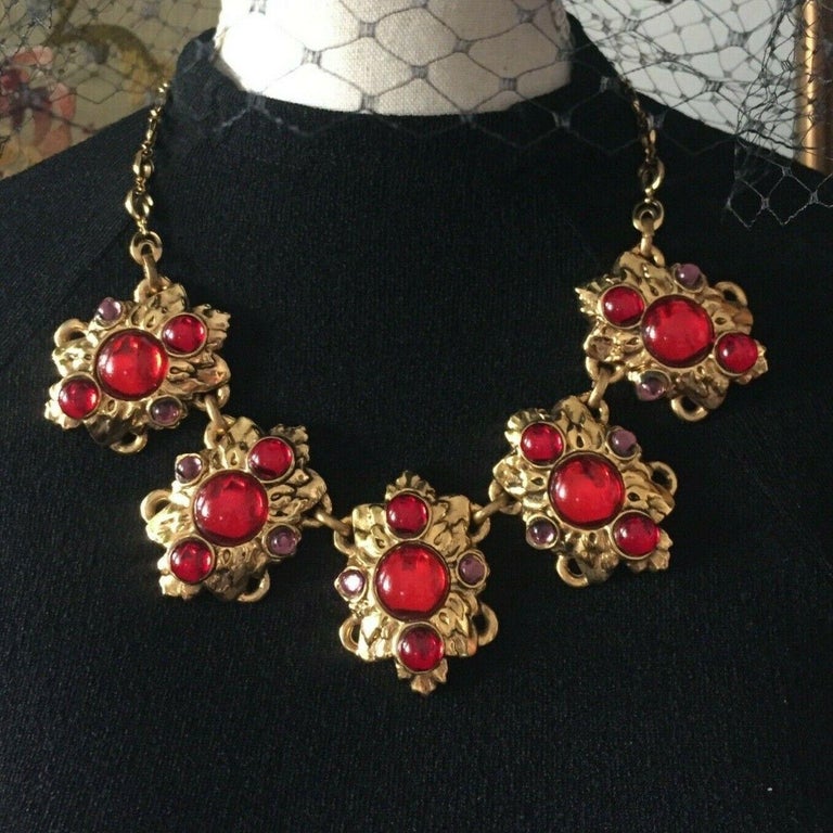 DOMINIQUE DENAIVE Paris, COLLIER vintage des années 1980, Neo Baroque ...
