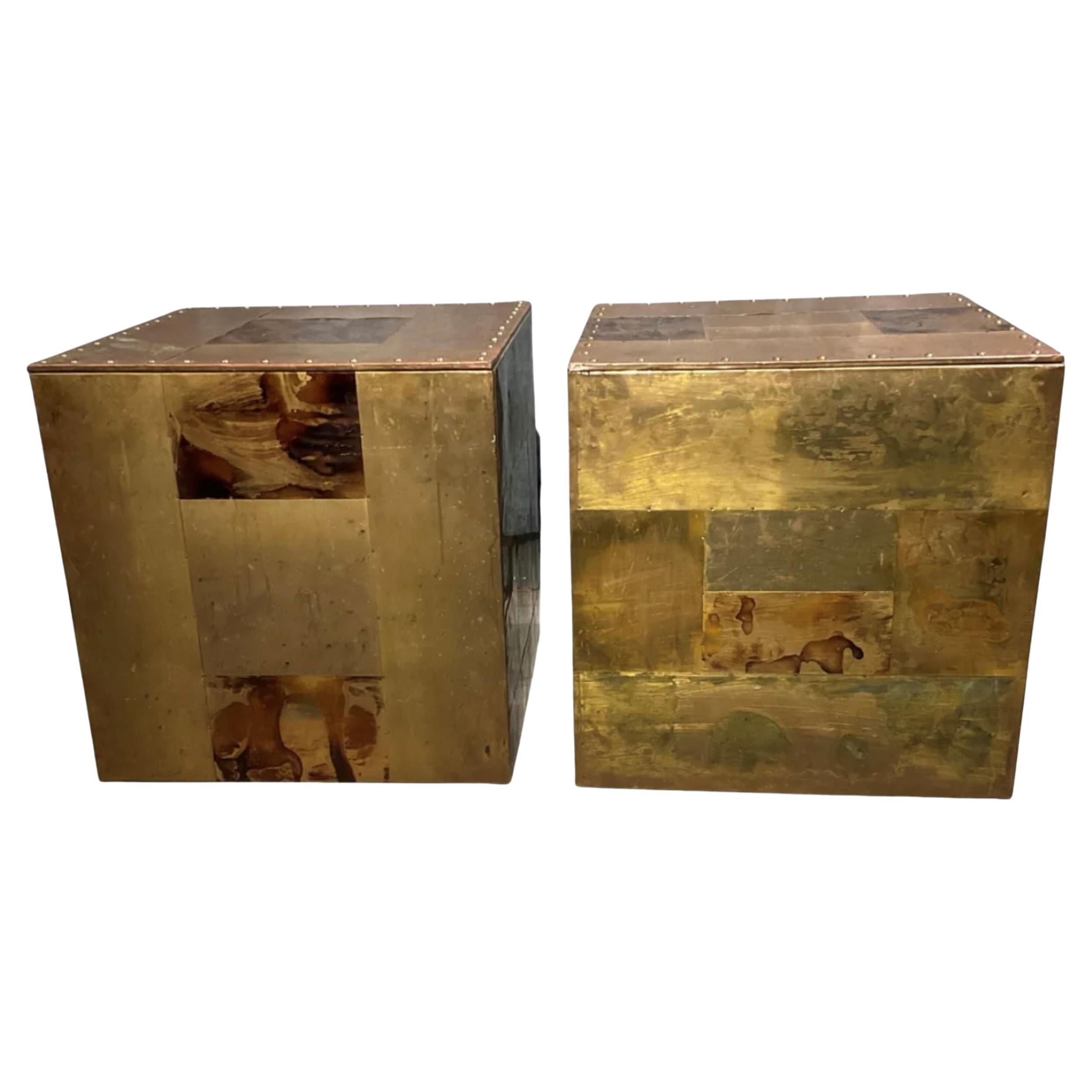 Fleur Cube End Table / Stool Made with Grey/ Black Resin with Baroque ...