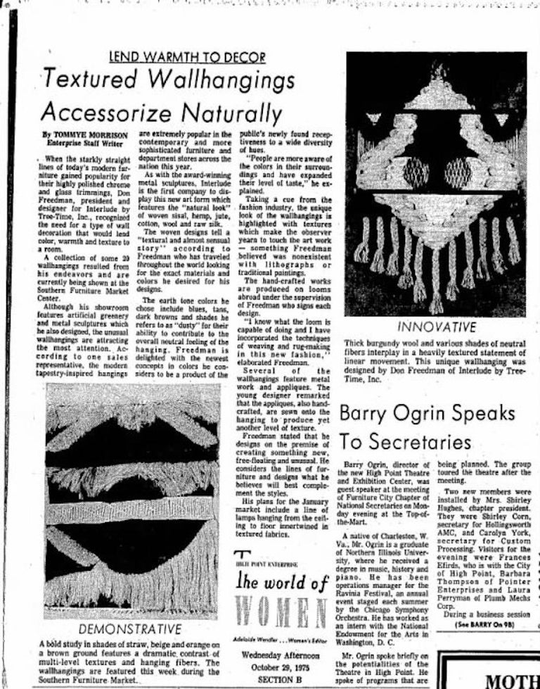 Don Freedman Tree of Life Woven Fiber Art For Sale at 1stDibs