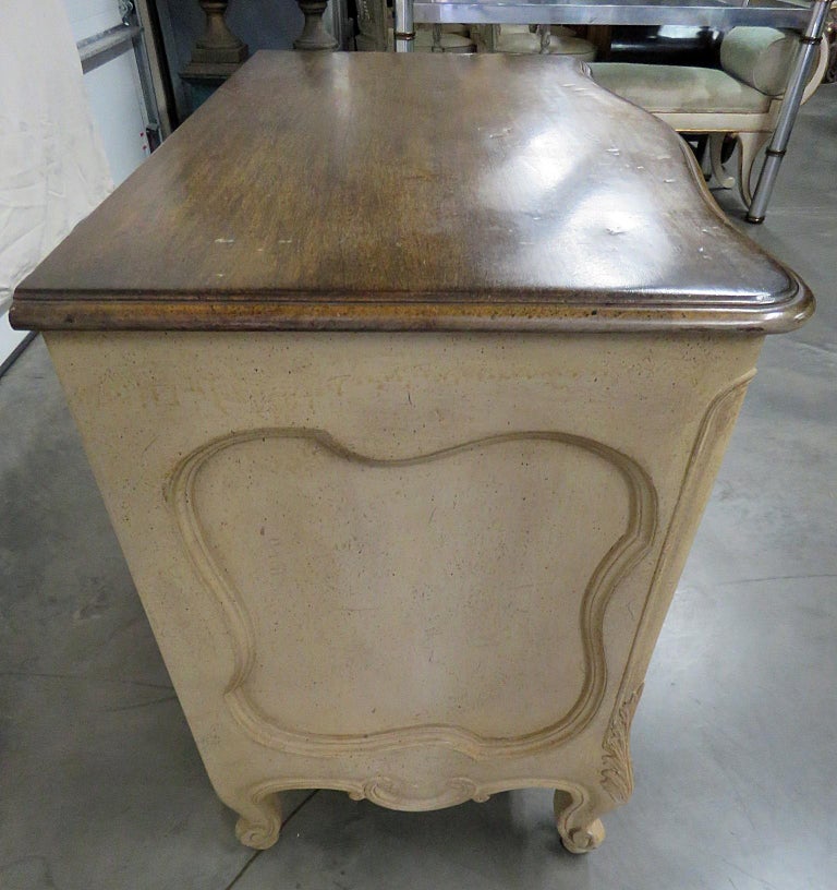 Don Rousseau Style French Rococo Painted Carved Chest Commode at 1stDibs