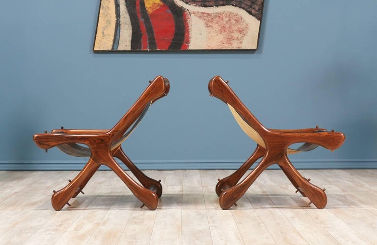 Don S. Shoemaker "Sloucher" Rosewood and Leather Sling Chairs for Señal ...