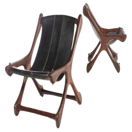 Don Shoemaker Studio Rosewood Lounge Chair and Ottoman at 1stDibs