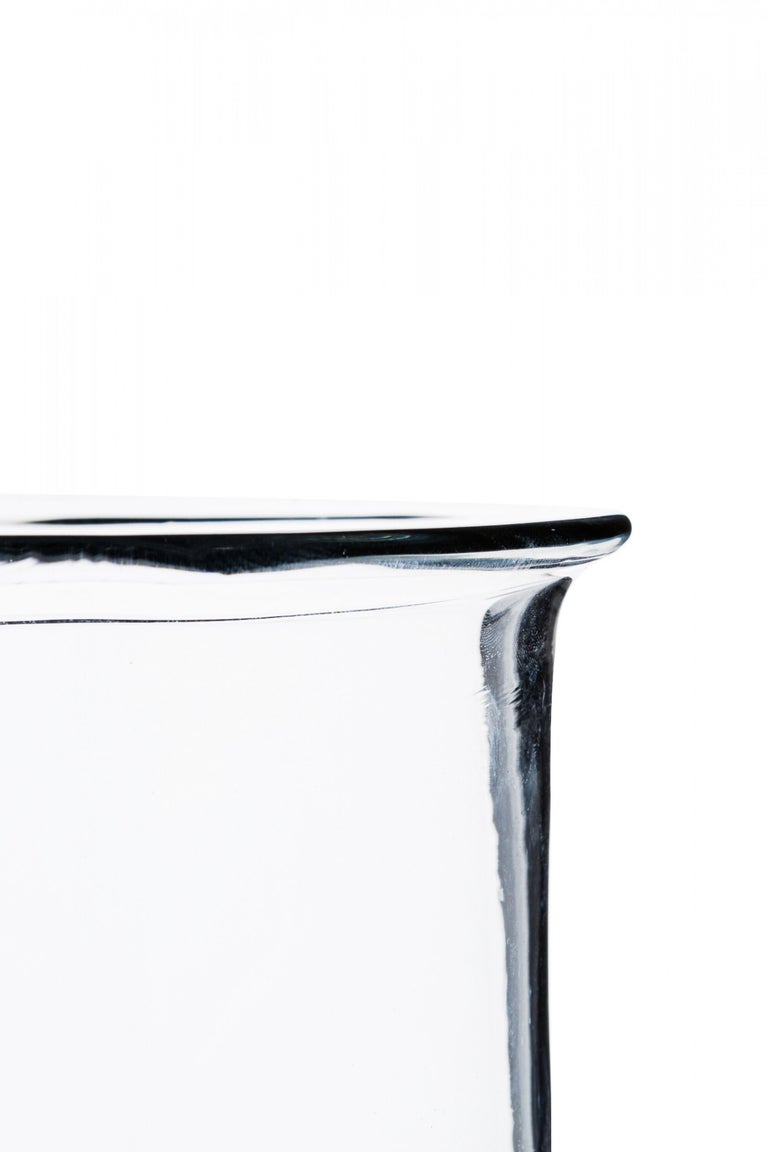 Don Shepard for Blenko Clear Glass 'Bamboo' Design Vase For Sale at 1stDibs