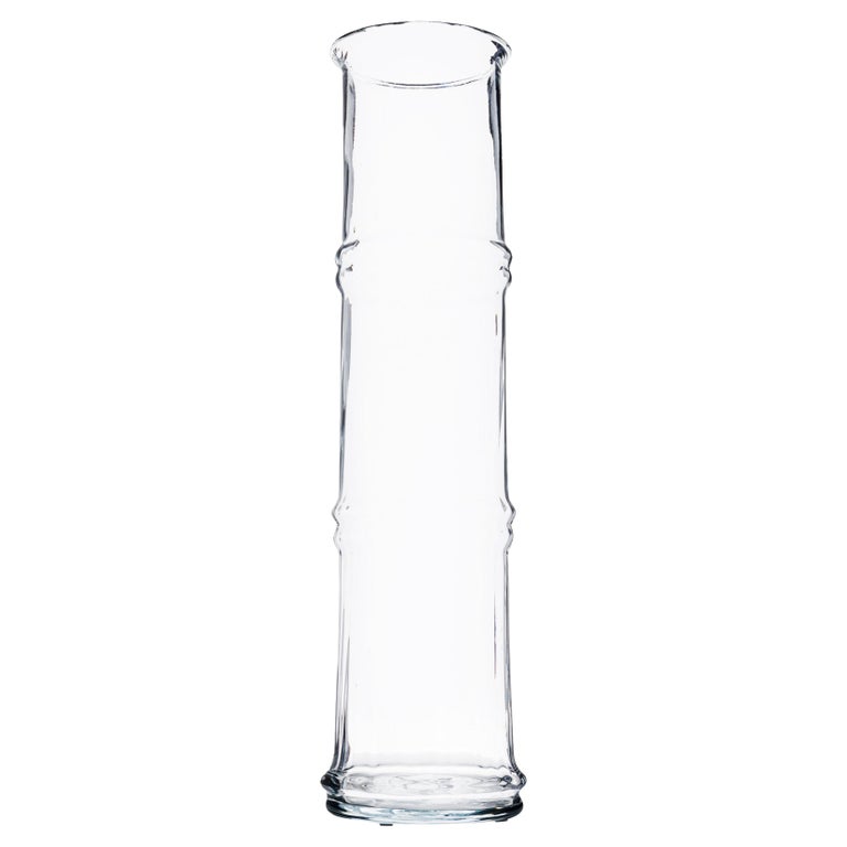 Don Shepard for Blenko Clear Glass 'Bamboo' Design Vase For Sale at 1stDibs