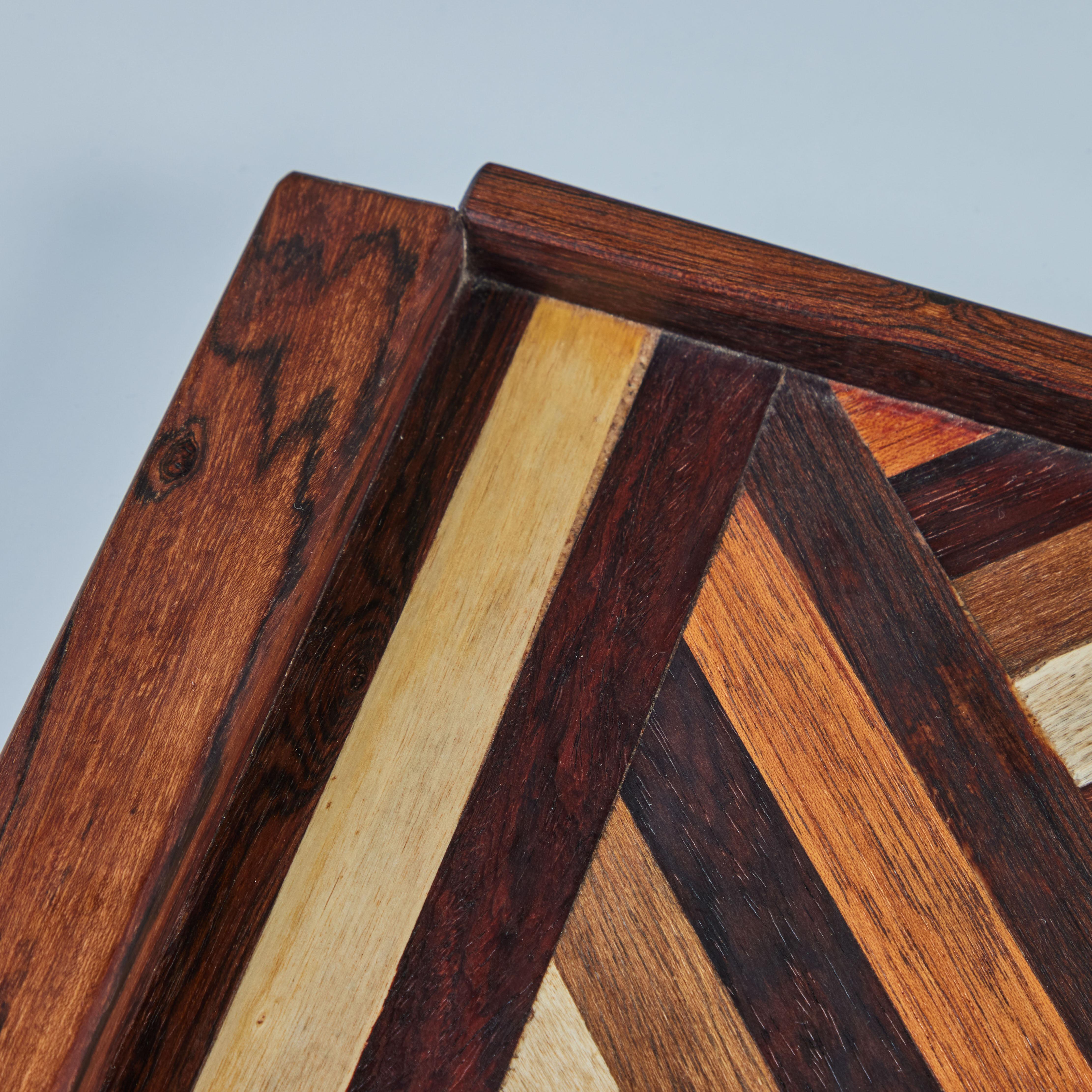 Don Shoemaker for Señal Geometric Marquetry Decorative Tray at 1stDibs