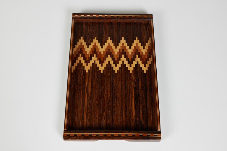 Don Shoemaker for Señal Large Decorative Tray with Chevron Stripe For ...