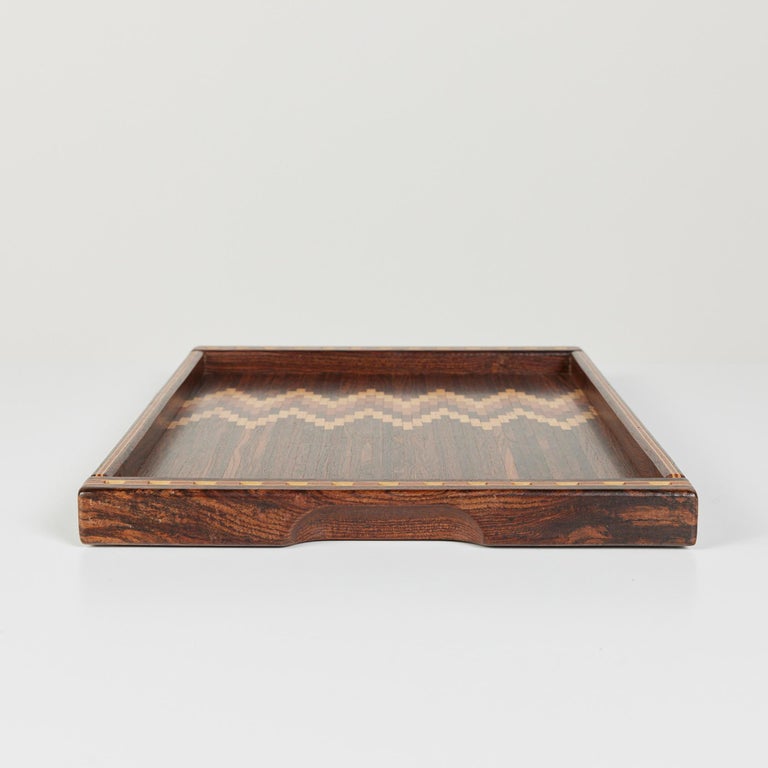 Don Shoemaker for Señal Large Decorative Tray with Chevron Stripe For ...