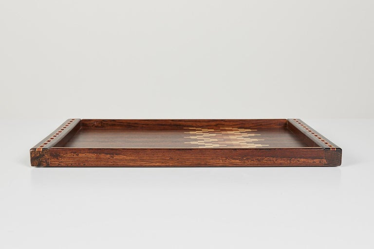 Don Shoemaker for Señal Large Decorative Tray with Chevron Stripe For ...