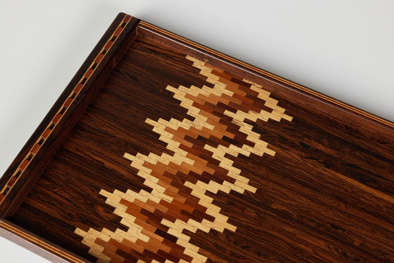 Don Shoemaker for Señal Large Decorative Tray with Chevron Stripe For ...