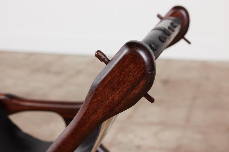 Don Shoemaker Leather Sling Lounge Chair for Señal For Sale at 1stDibs