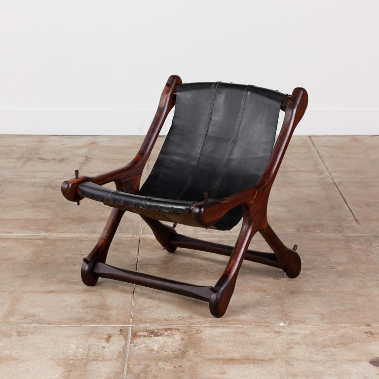 Don Shoemaker Leather Sling Lounge Chair for Señal For Sale at 1stDibs