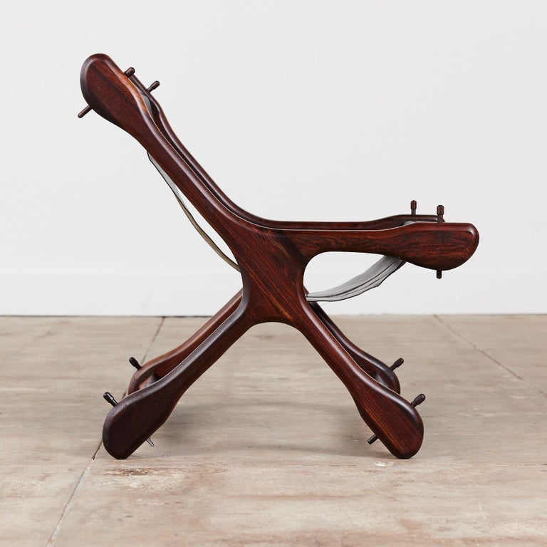 Don Shoemaker Leather Sling Lounge Chair for Señal For Sale at 1stDibs