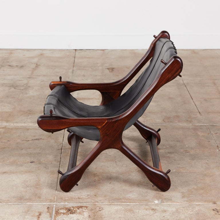 Don Shoemaker Leather Sling Lounge Chair for Señal For Sale at 1stDibs
