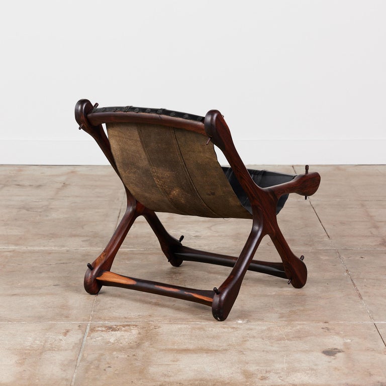 Don Shoemaker Leather Sling Lounge Chair for Señal For Sale at 1stDibs