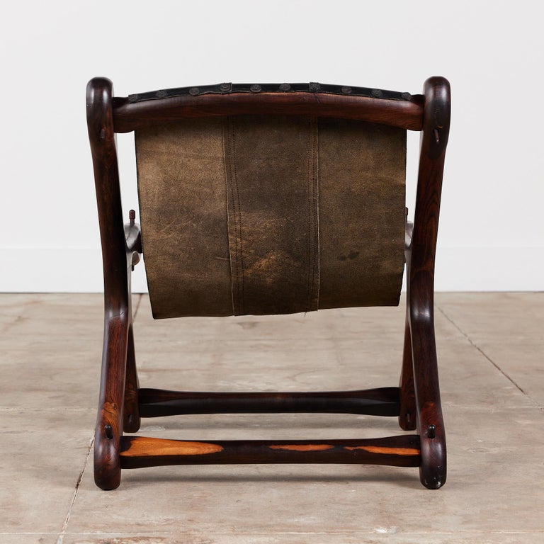 Don Shoemaker Leather Sling Lounge Chair for Señal For Sale at 1stDibs