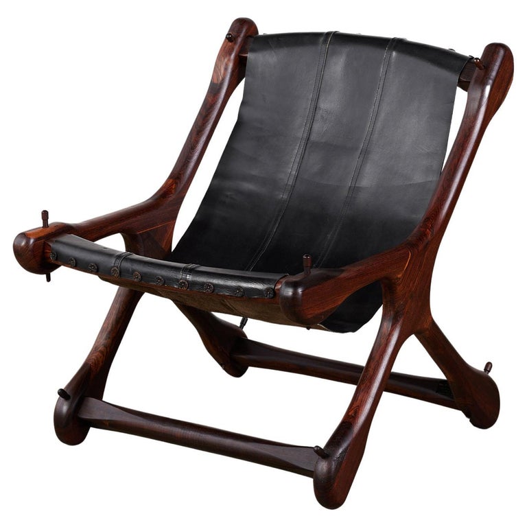 Don Shoemaker Leather Sling Lounge Chair for Señal For Sale at 1stDibs