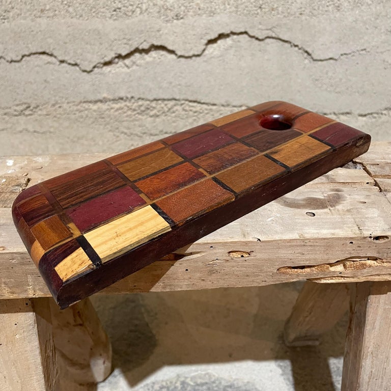 Don Shoemaker Style Exotic Checkered Wood Cutting Board Entertaining ...