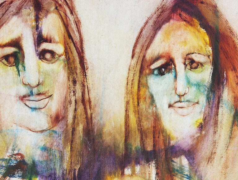 Don Snell - Modern Colourful Abstract Painting of Three Female Figures ...