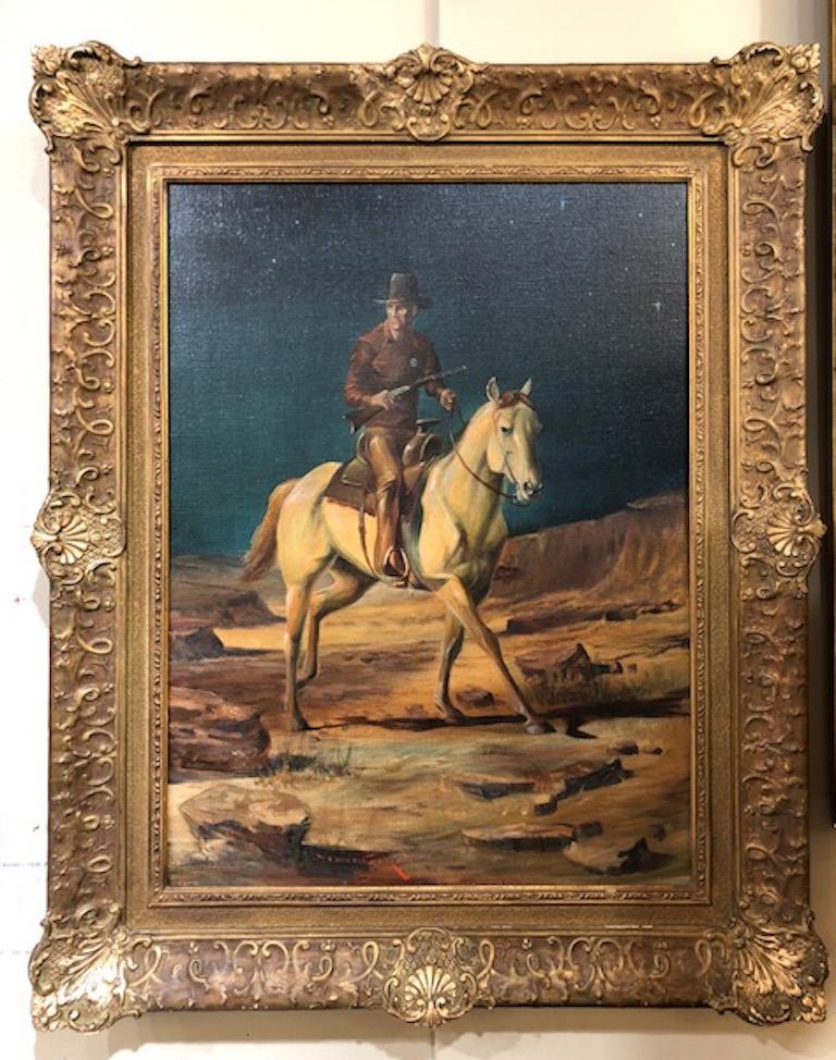Don Stewart Keller - Cowboy on a Horse, Painting For Sale at 1stdibs
