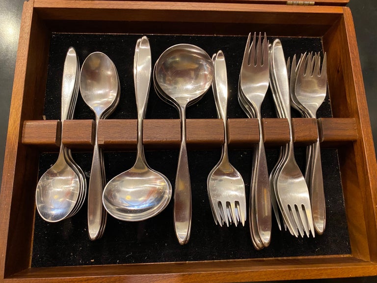 Don Wallance for Lauffer Design 2 Flatware Set in Original Box at 1stDibs
