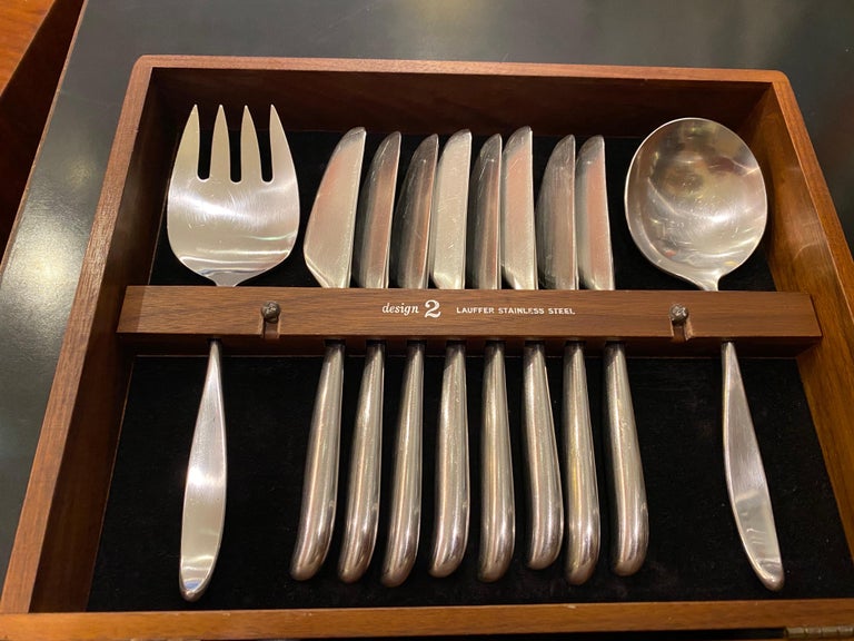 Don Wallance for Lauffer Design 2 Flatware Set in Original Box at 1stDibs