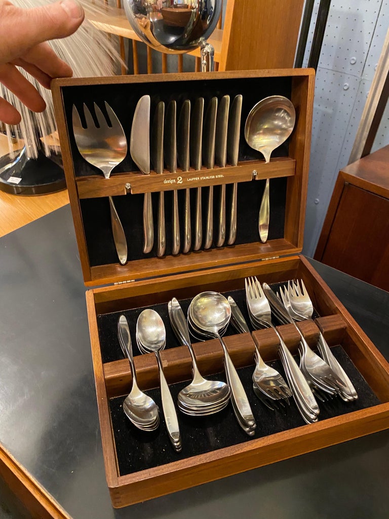 Don Wallance for Lauffer Design 2 Flatware Set in Original Box at 1stDibs