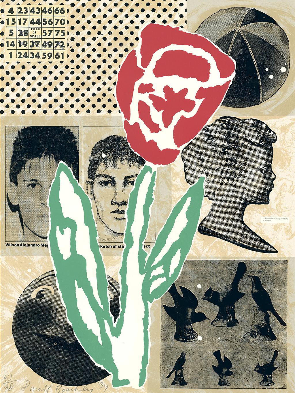 Donald Baechler - Donald Baechler - "Flower" - unique piece - edition ...