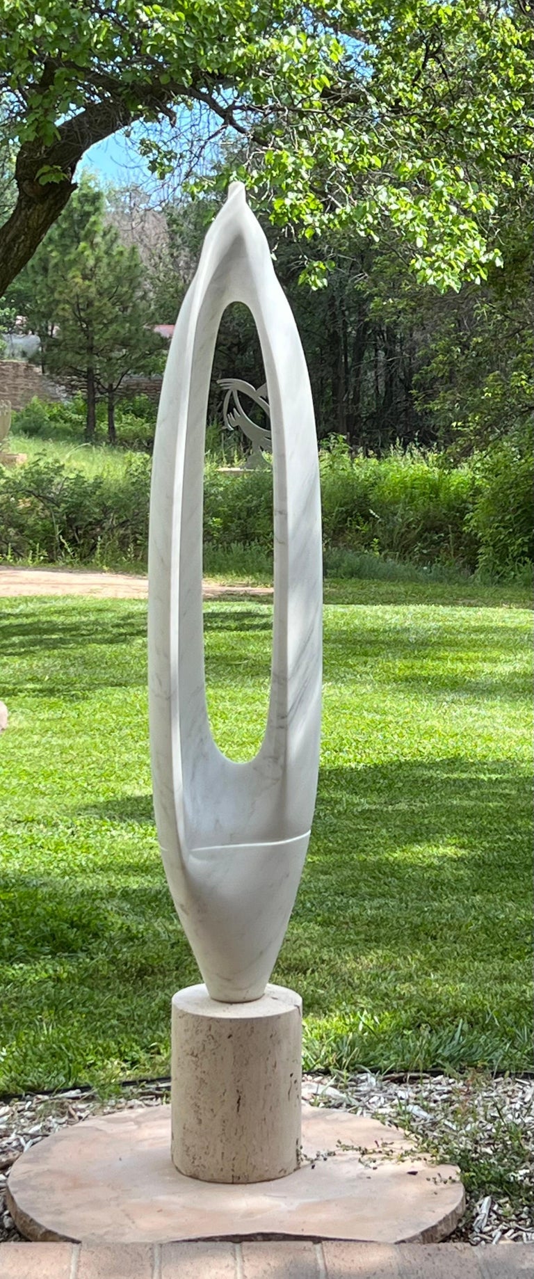 Donald Davis - Tropikos, marble sculpture by Donald Davis, white marble ...