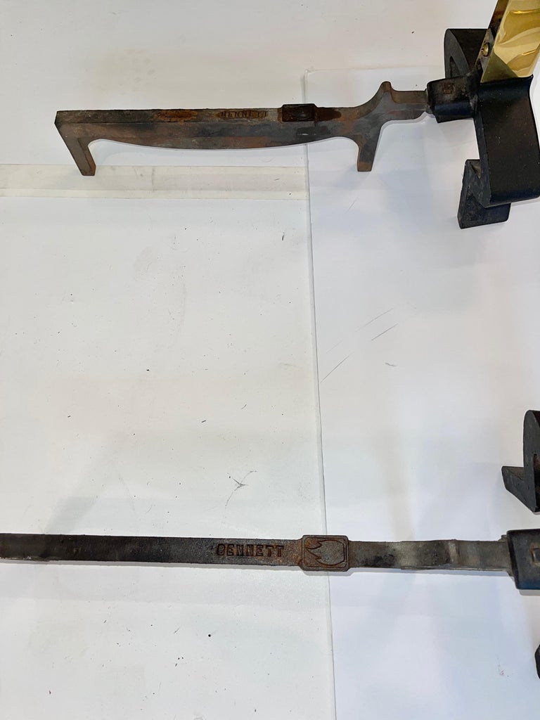 Donald Deskey Andirons and Wall Mounted Fireplace Tools by Bennett For ...
