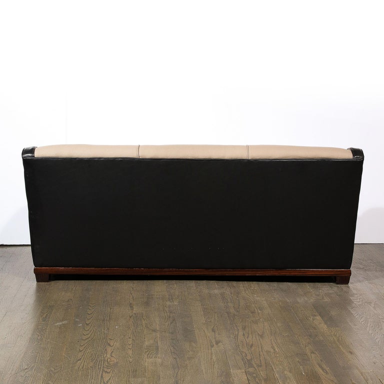 Donald Deskey Art Deco Black Leather/Taupe Cashmere Radio City Music ...
