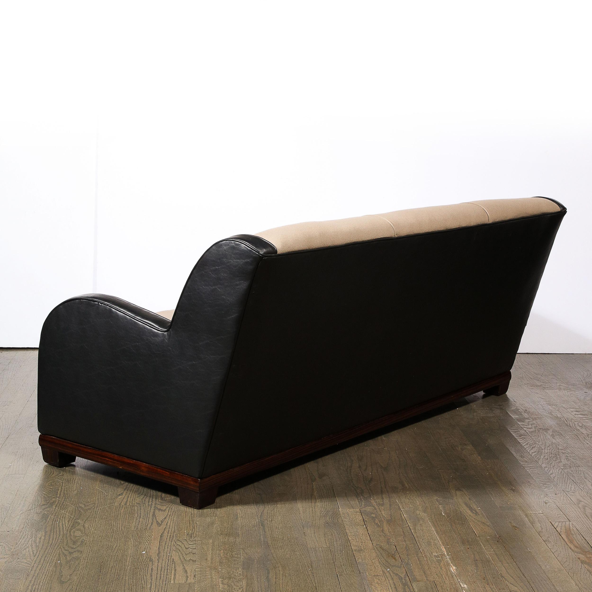 Donald Deskey Art Deco Black Leather/Taupe Cashmere Radio City Music ...