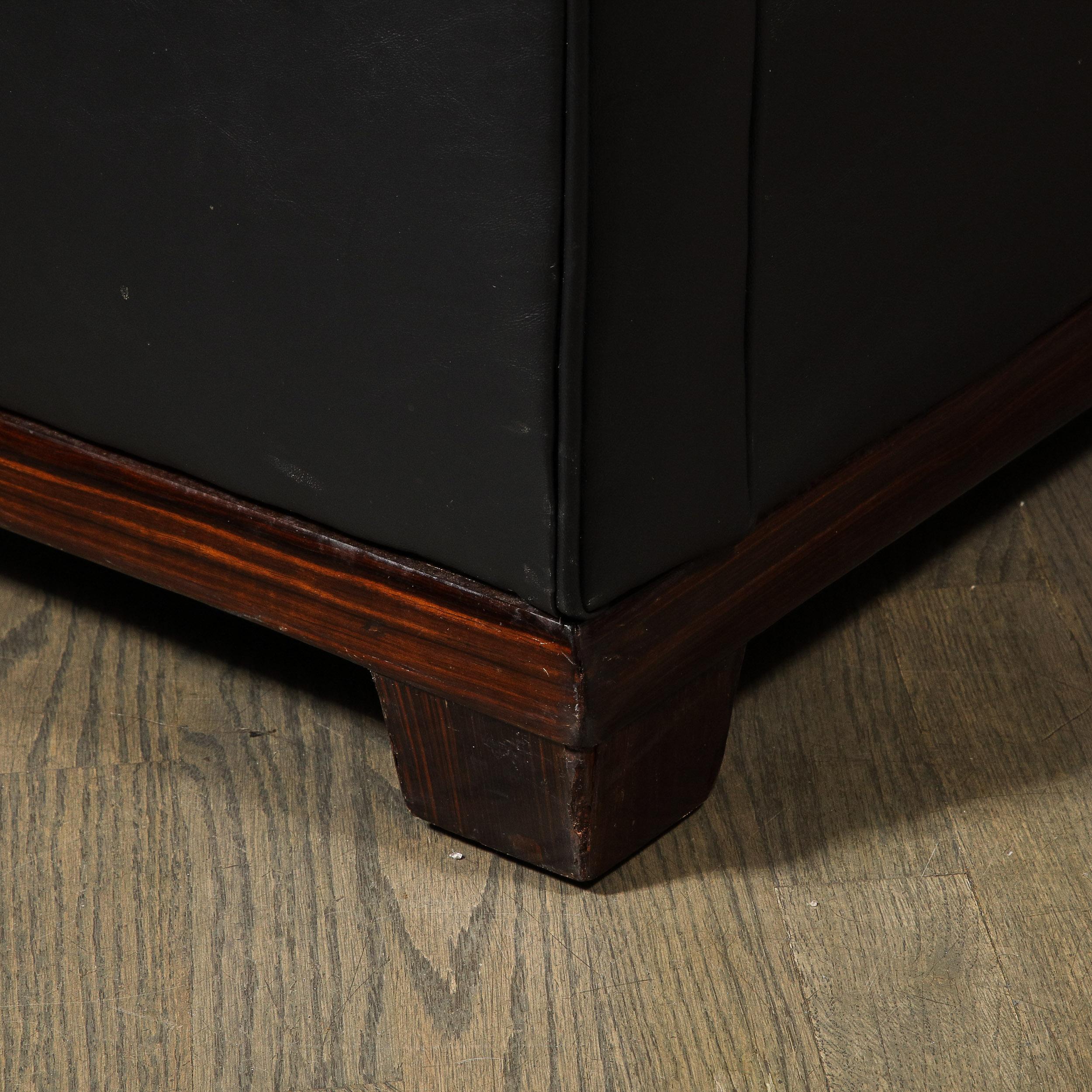 Donald Deskey Art Deco Black Leather/Taupe Cashmere Radio City Music ...