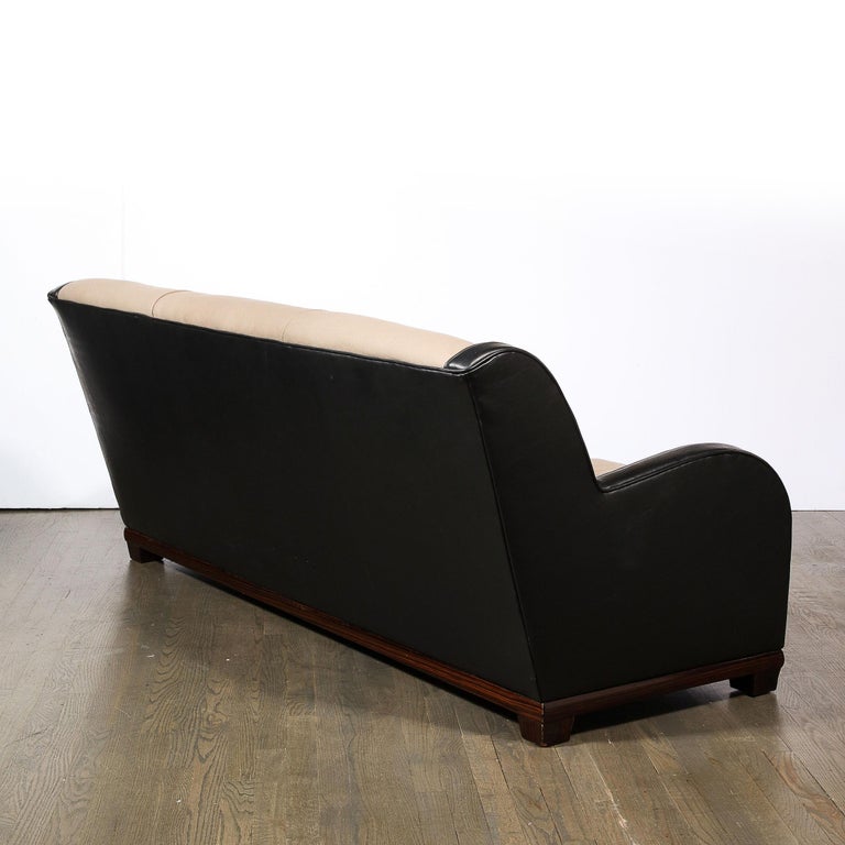 Donald Deskey Art Deco Black Leather/Taupe Cashmere Radio City Music ...