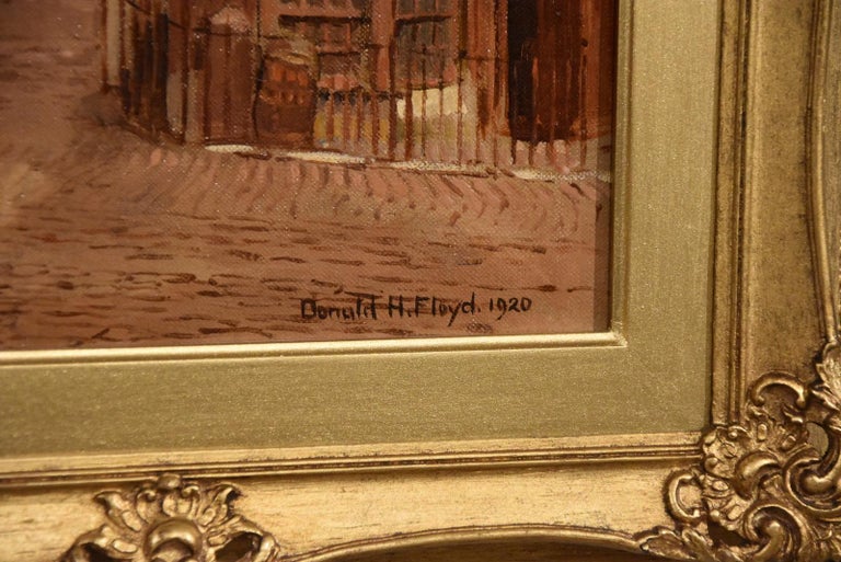 Donald Henry Floyd - Oil Painting by Donald Henry Floyd "A Quiet Street ...