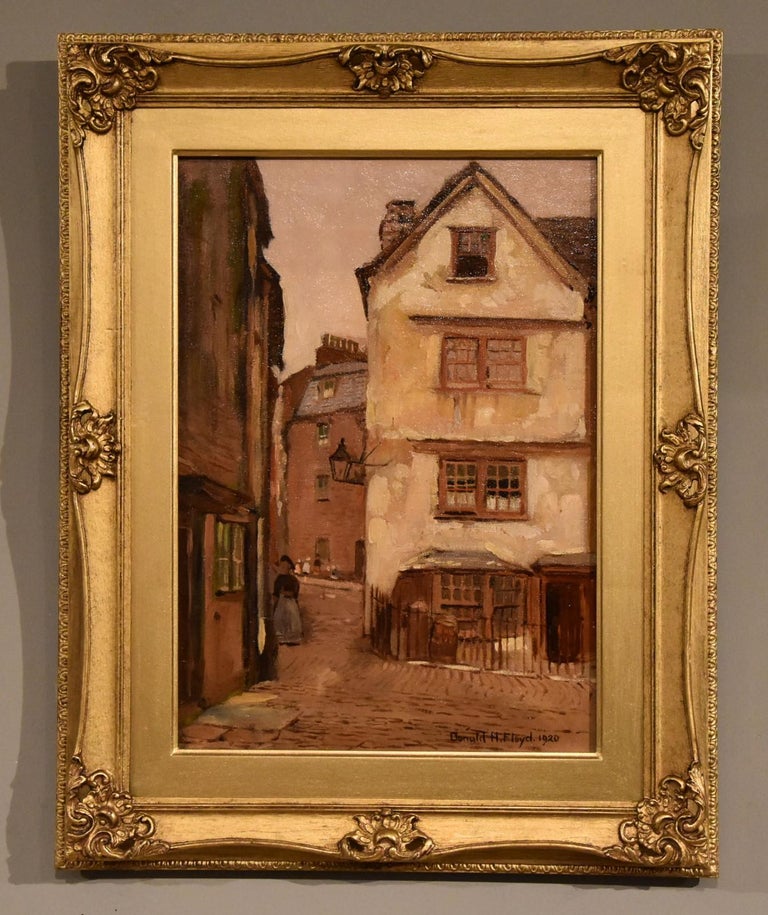Donald Henry Floyd - Oil Painting by Donald Henry Floyd "A Quiet Street ...