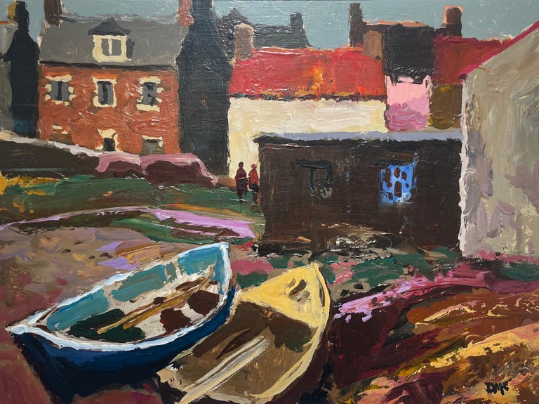 Donald McIntyre - 'Seaside Meetings' Landscape painting of boats ...