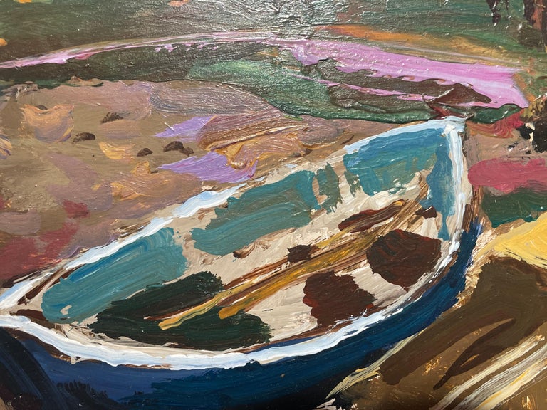 Donald McIntyre - 'Seaside Meetings' Landscape painting of boats ...