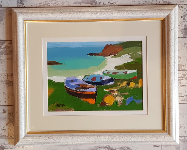Donald McIntyre - 'Three Fishing Boats on the Shore', West coast of ...