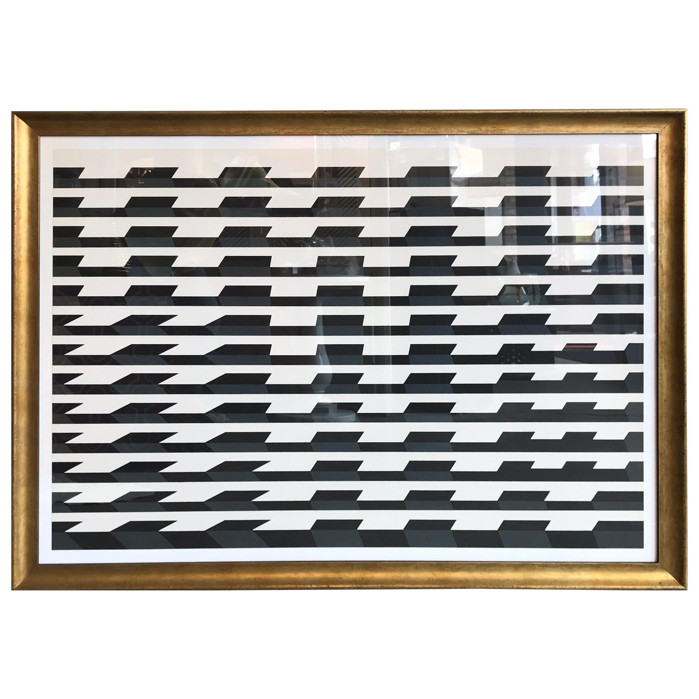 Donald Roberts Op Art Black and White Lithograph at 1stDibs