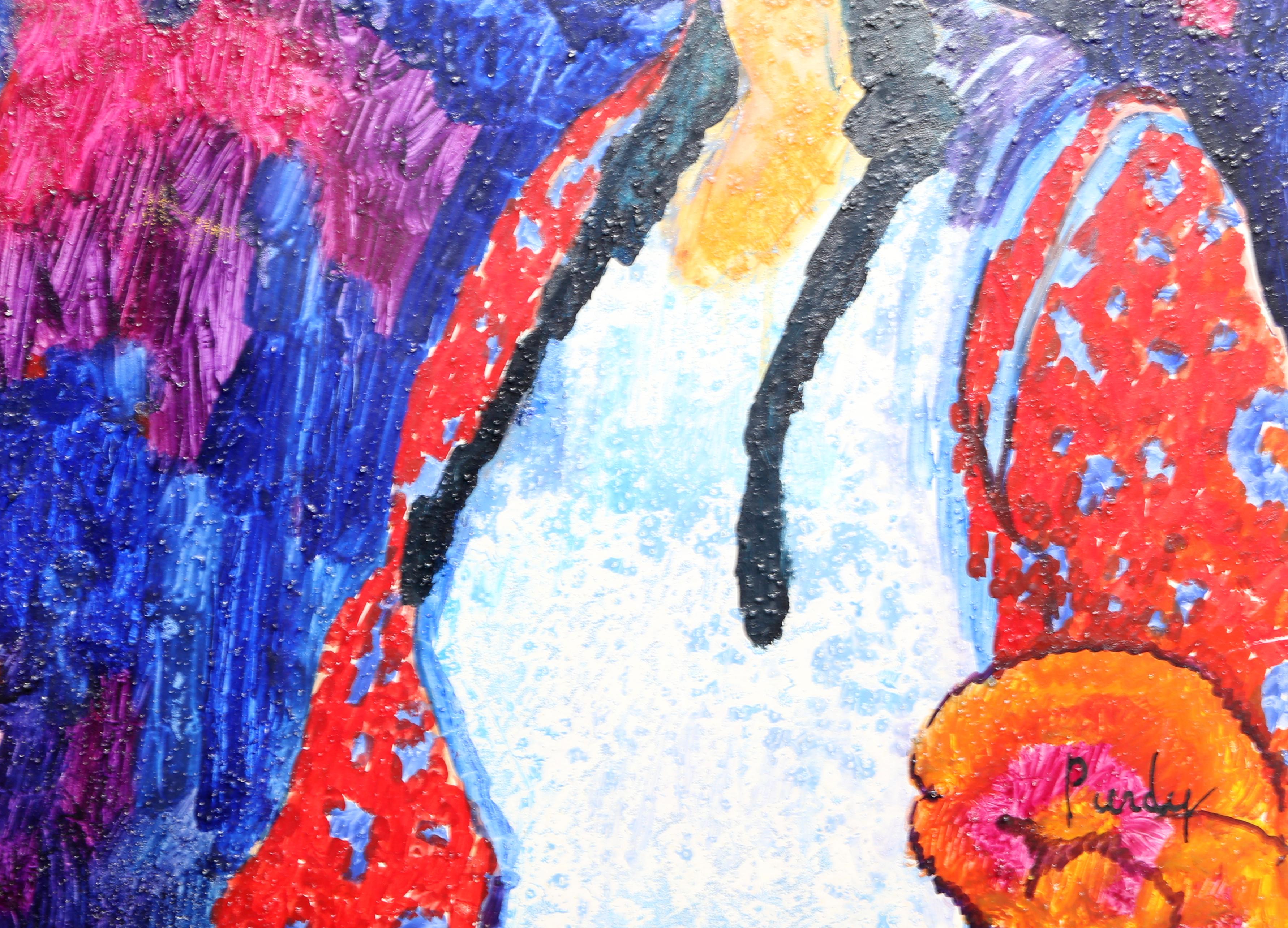 Donald Roy Purdy - Purple Lady, Framed Oil Painting by Donald Roy Purdy ...