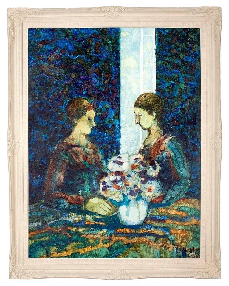 Donald Roy Purdy - Sisters, American Impressionist Mid Century Oil ...