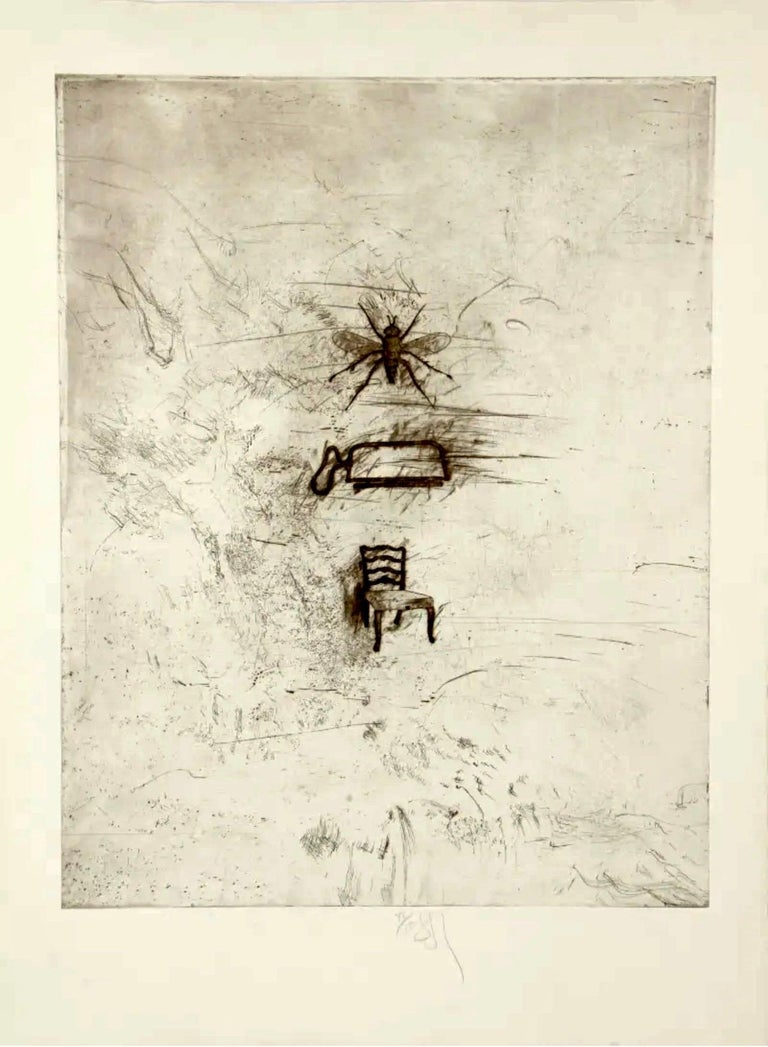 Donald Saff - Large Donald Saff Surrealist Pop Art Aquatint Etching Bee ...