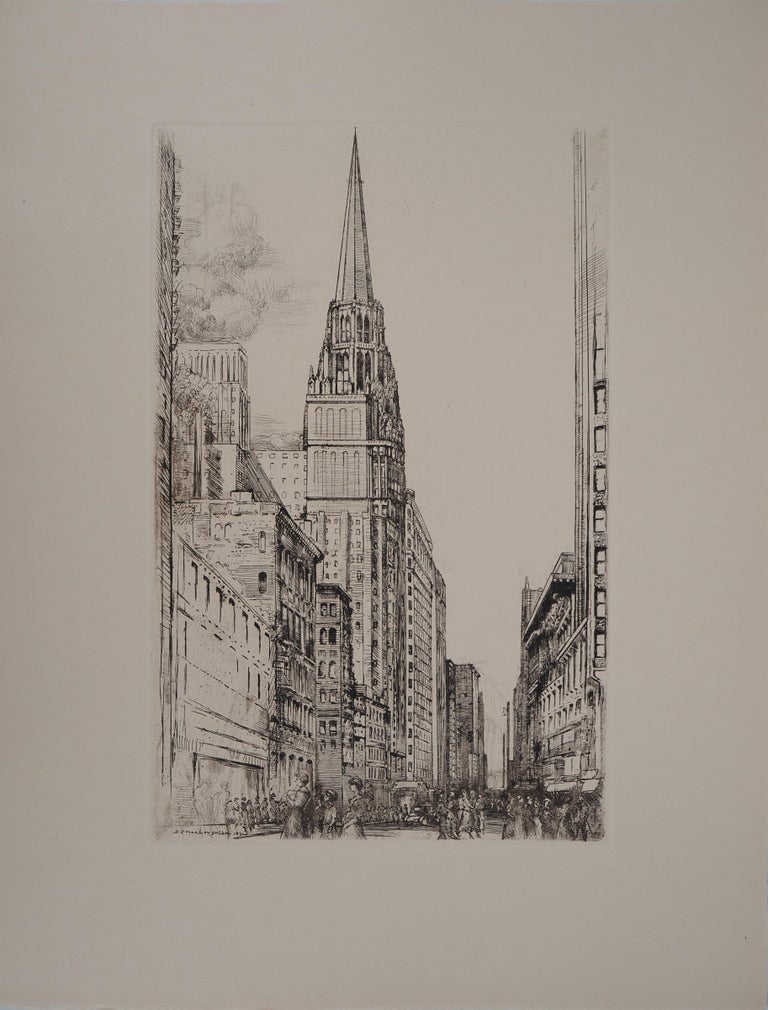 Donald Shaw MacLaughlan - Chicago, Animated Avenue - Original etching ...