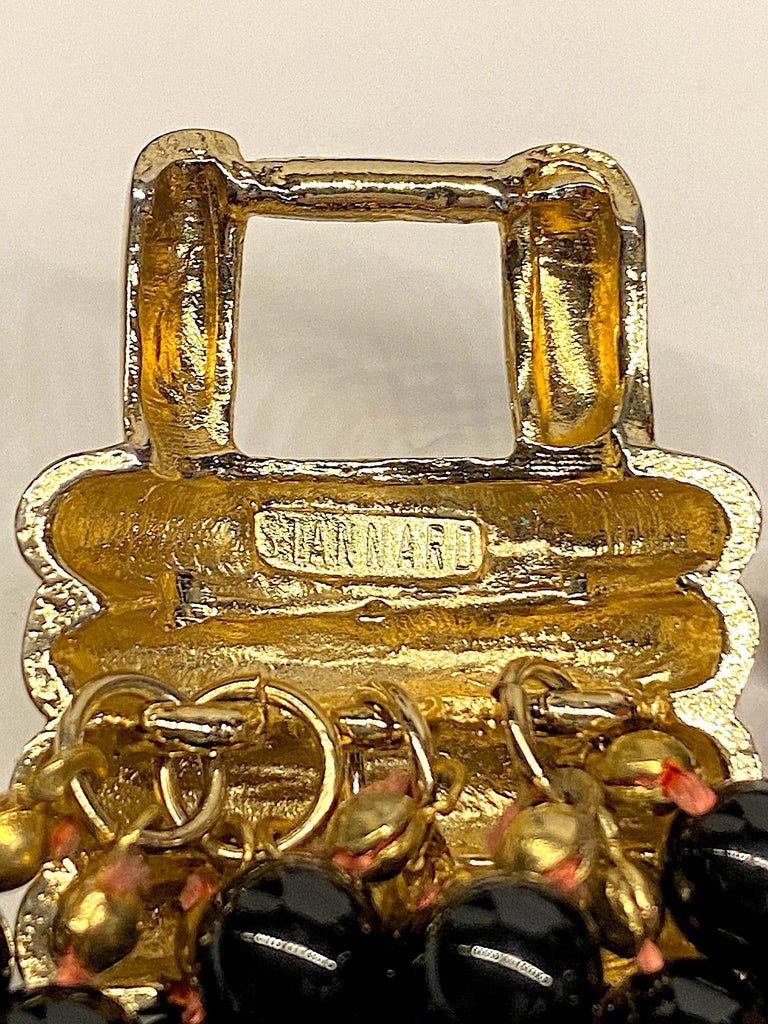 Donald Stannard 10 Strand Black Glass and Rose Quartz Bead Necklace at ...