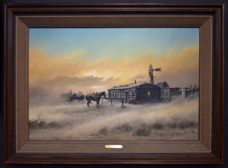 Donald Yena - "SHORT ON RAIN" COWBOY WESTERN DROUGHT HORSES CABIN DUST ...